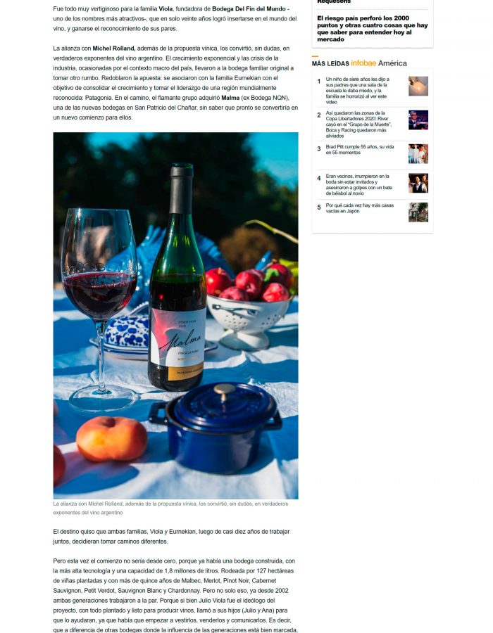 Bodega Malma – Malma en InfoBae